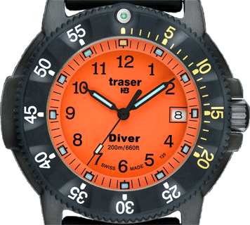 DIVER ORANGE P6504 traser H3 ミリタリーショップ 革ジャン 中田商店
