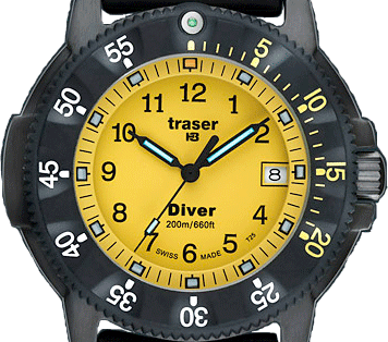 DIVER YELLOW P6504 traser H3 ミリタリーショップ 革ジャン 中田商店